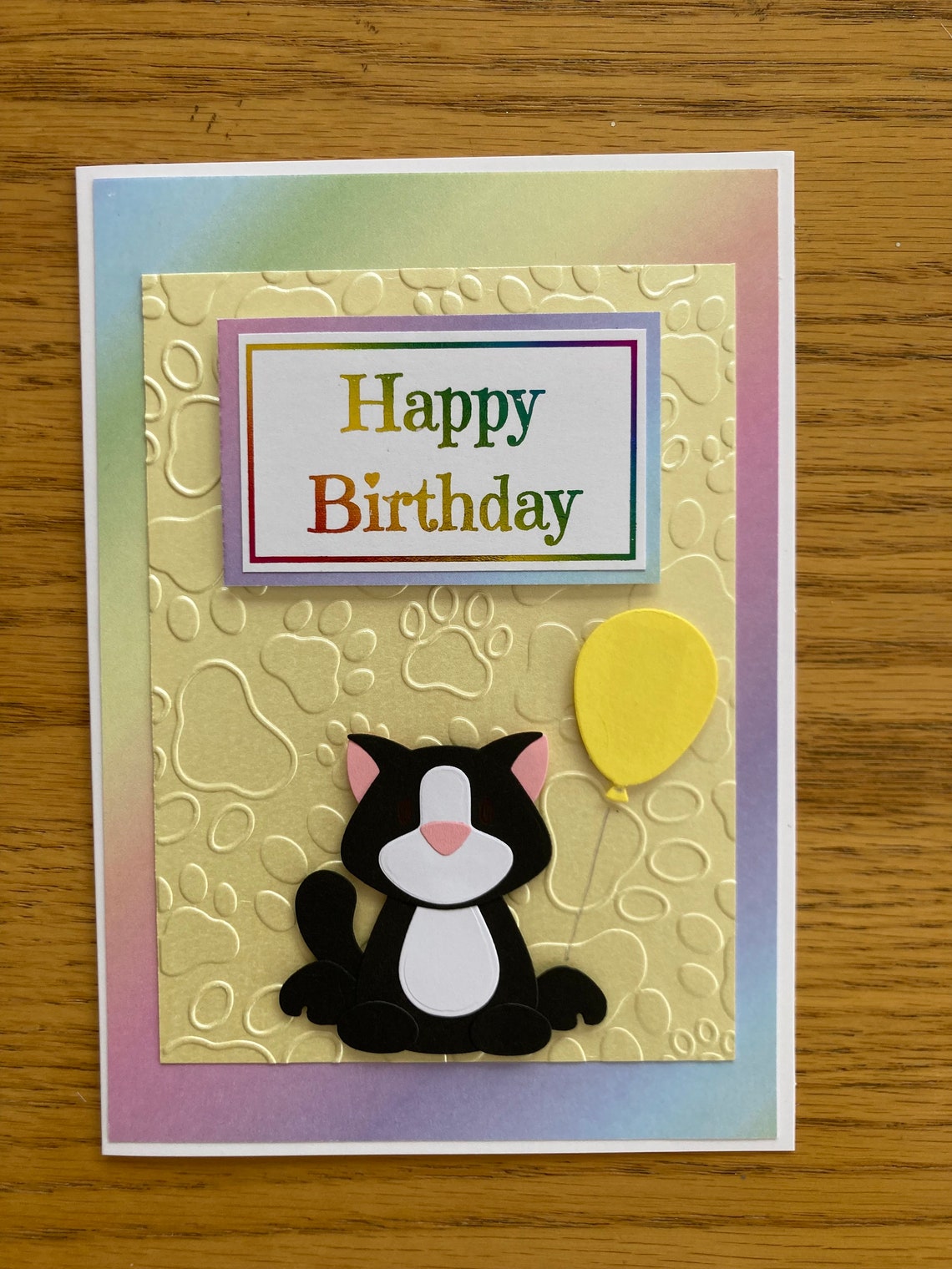 Handmade Kitten Birthday Card Handmade Birthday Card Cute - Etsy