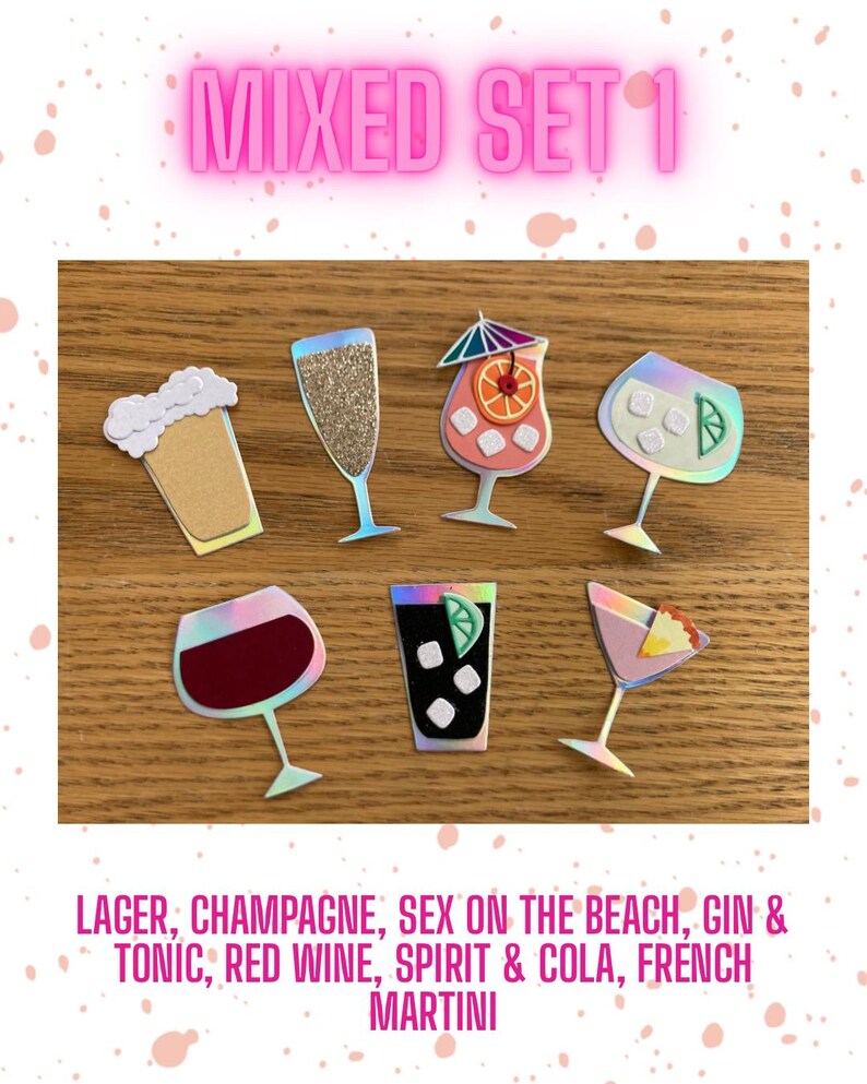 Die-cut Drinks Card Topper, Craft Embellishments, Luxury Card Toppers ...