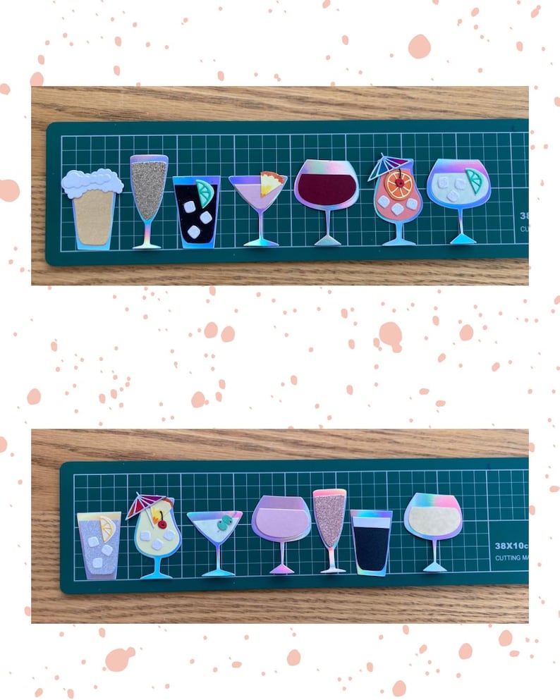 Die-cut Drinks Card Topper, Craft Embellishments, Luxury Card Toppers ...