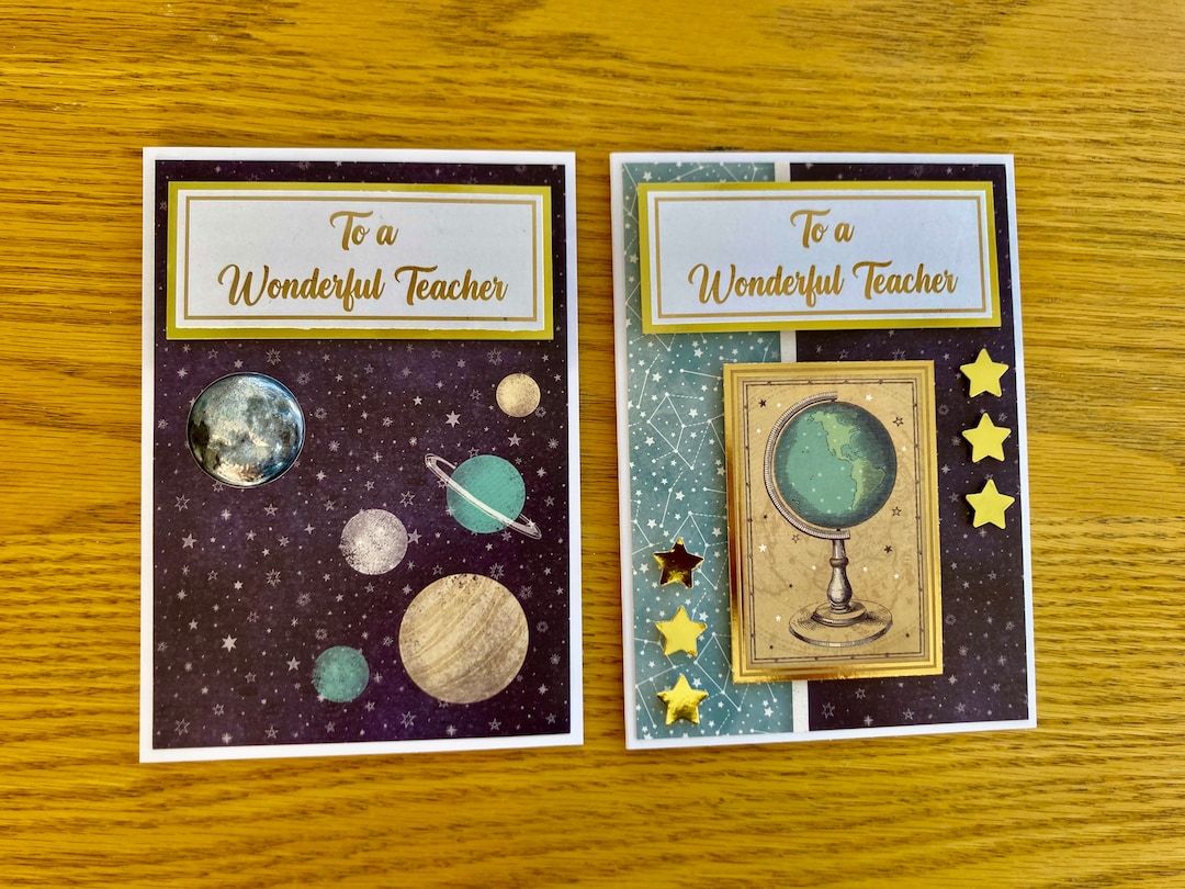 Stars Thank You Teacher Card, Wonderful Teacher, Space, Globe ...