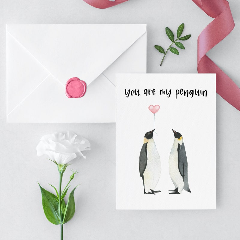 Penguin Card - Etsy