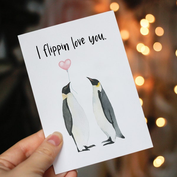Penguin Card - Etsy