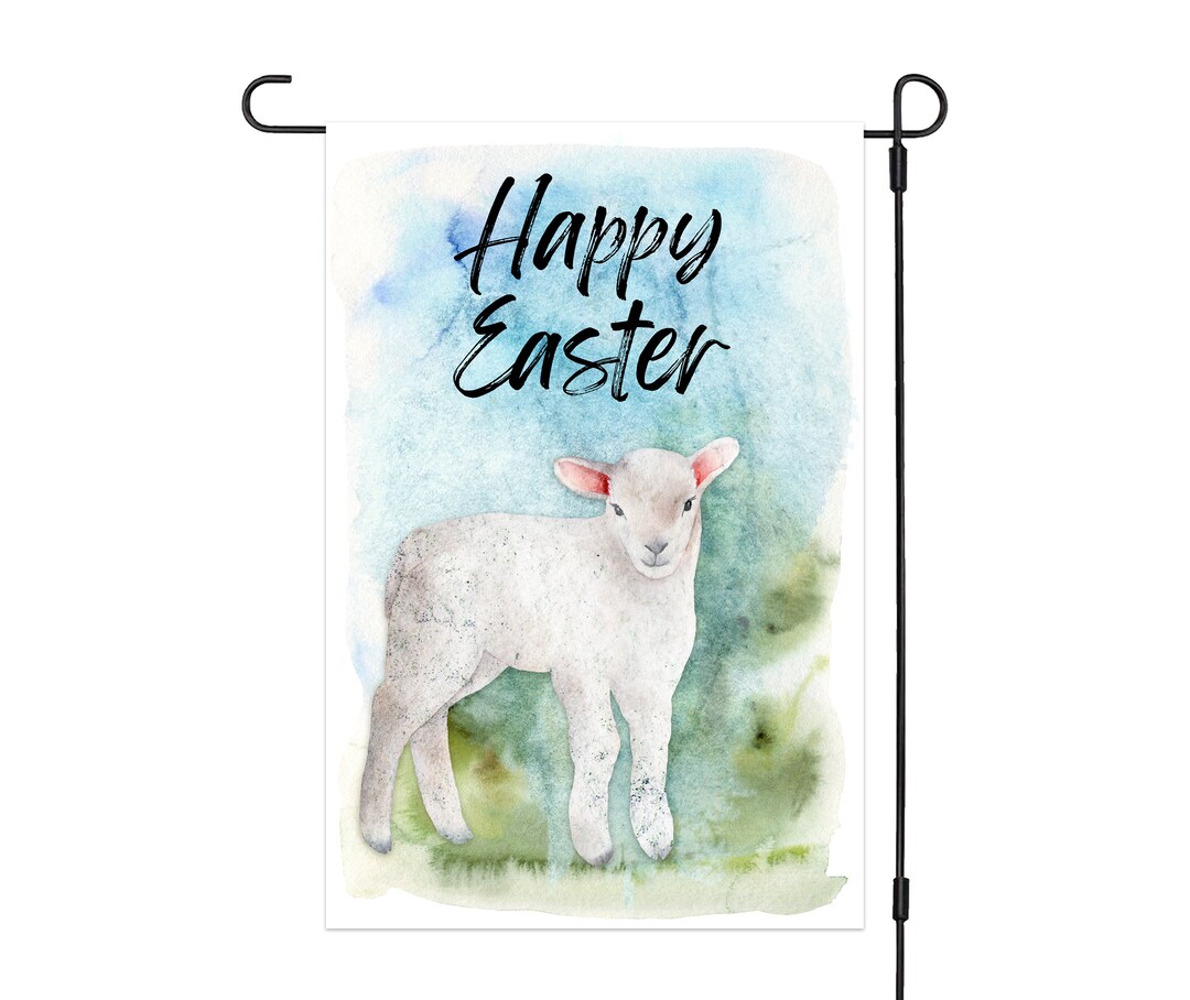Happy Easter Lamb Yard Flag Easter Garden Flag Spring Outdoor Decor ...