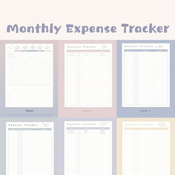 Cute Expense Tracker - Etsy