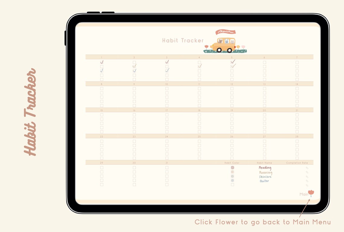 Cute Animal Undated All-in-one Hyperlinked Monthly Planner - Etsy