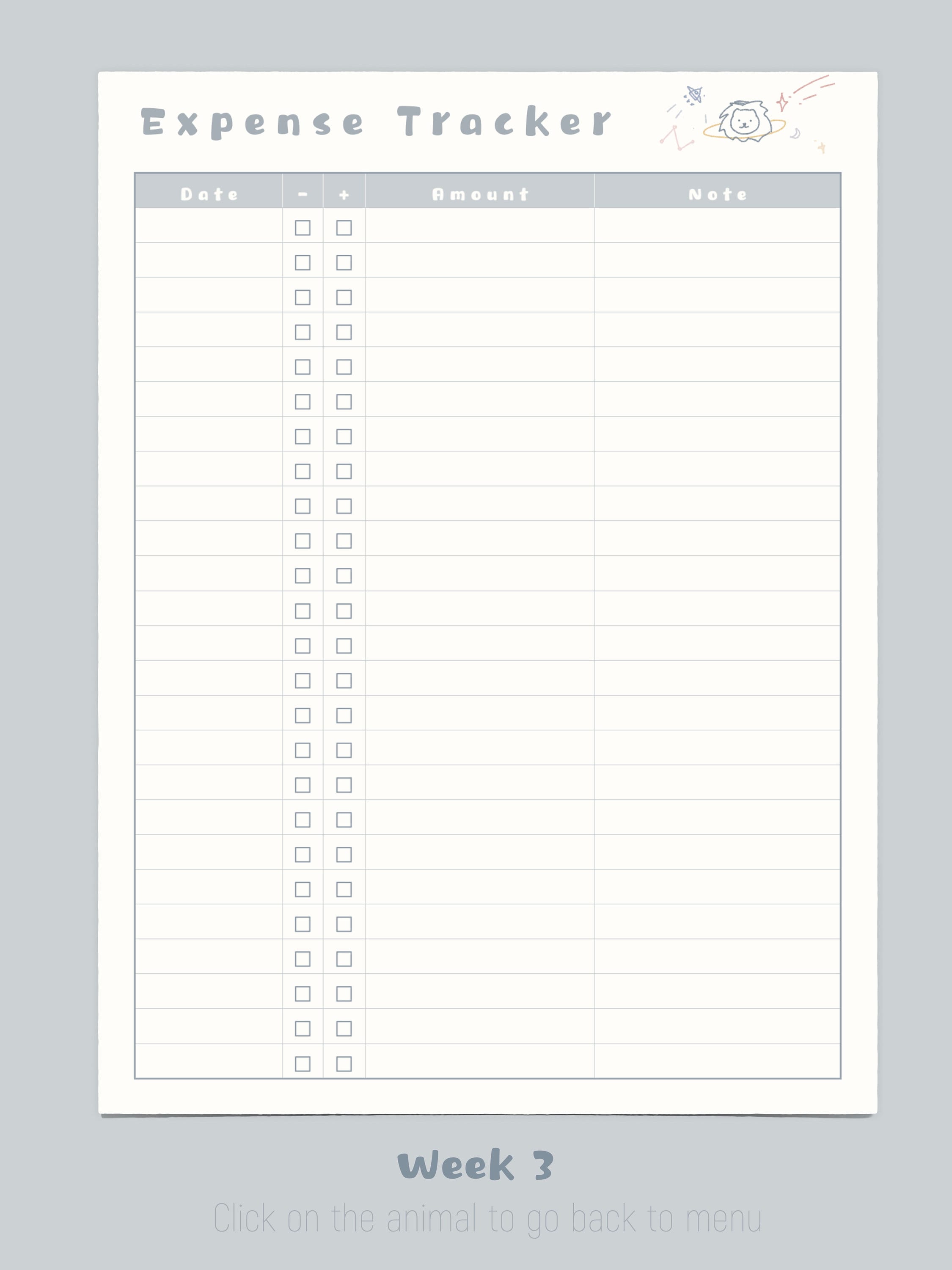 Cute Expense Tracker. Digital Expense Tracker, Monthly Expense Tracker ...