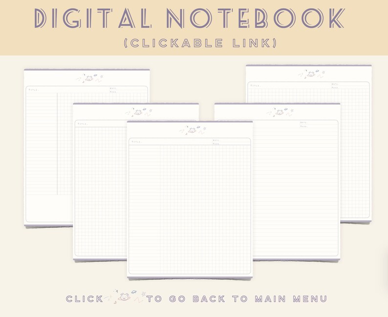 Cute Digital Notebook 5 Subject Digital Notebook Goodnotes - Etsy