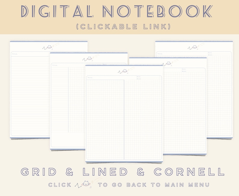 Cute Digital Notebook 5 Subject Digital Notebook Goodnotes | Etsy
