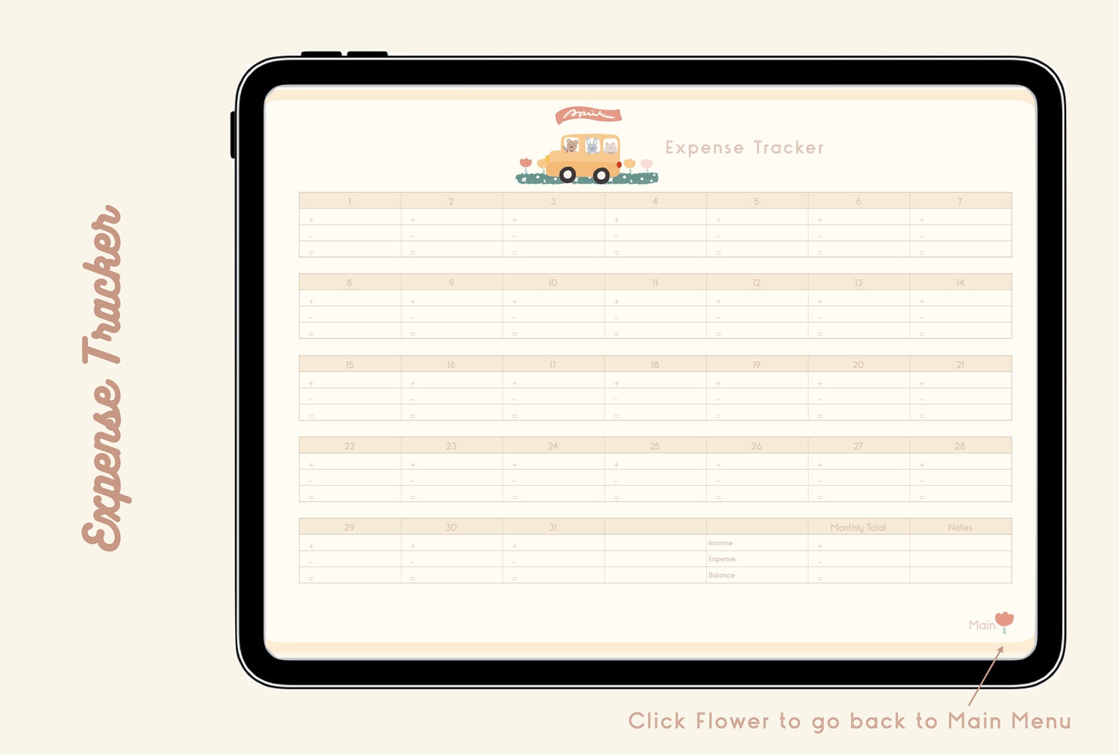 Cute Animal Undated All-in-one Hyperlinked Monthly Planner - Etsy