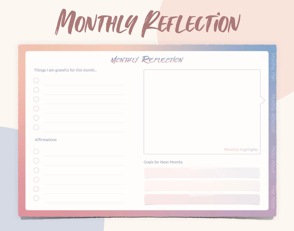 Undated Colorful Digital Planner, Cute iPad Digital Planner, Goodnotes ...