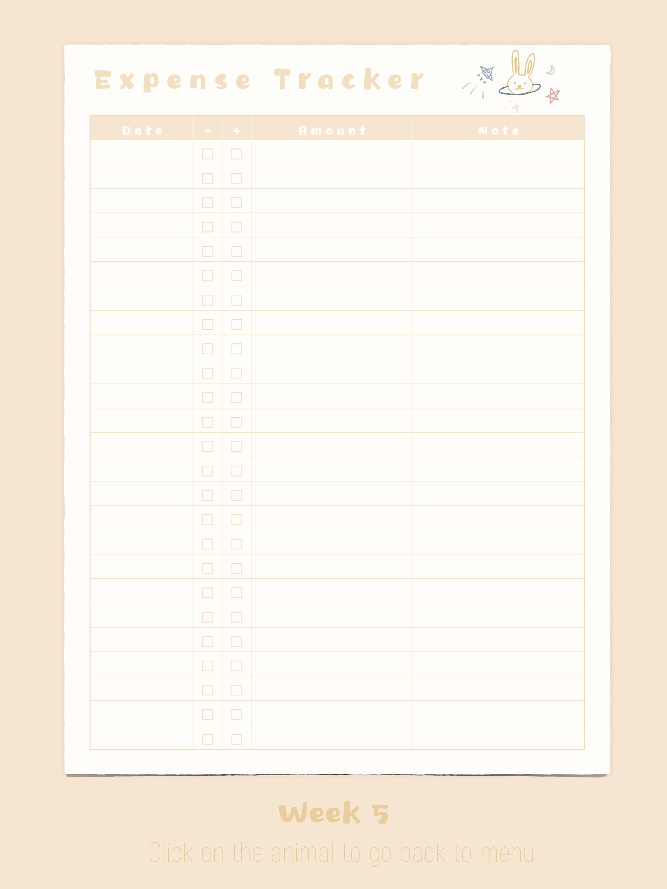 Cute Expense Tracker. Digital Expense Tracker, Monthly Expense Tracker ...