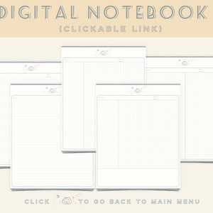 Cute Digital Notebook, 5 Subject Digital Notebook, Goodnotes Notebook ...