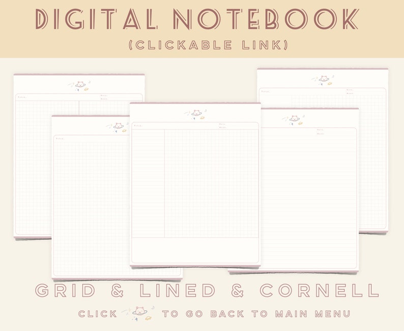 Cute Digital Notebook 5 Subject Digital Notebook Goodnotes | Etsy