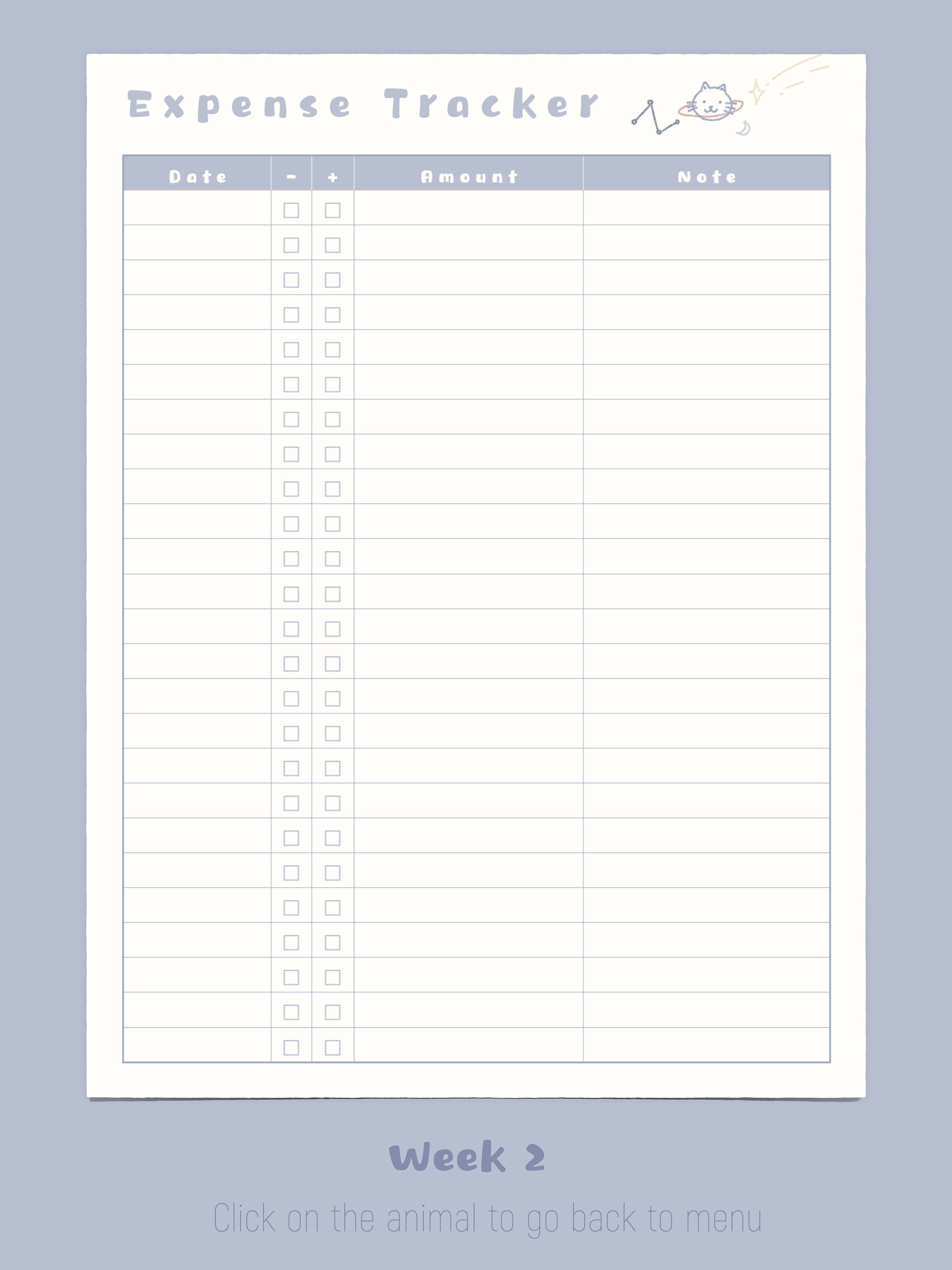 Cute Expense Tracker. Digital Expense Tracker, Monthly Expense Tracker ...