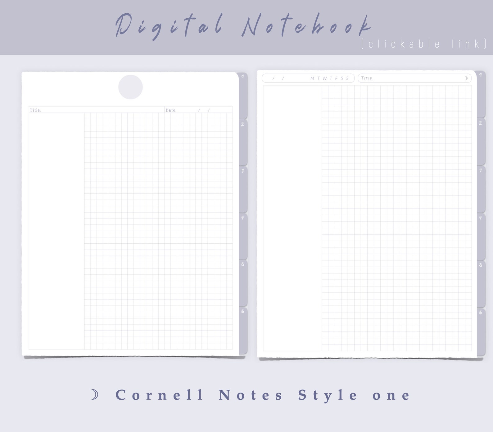6 Tab Digital Notebook Goodnotes Template Hyperlinked - Etsy