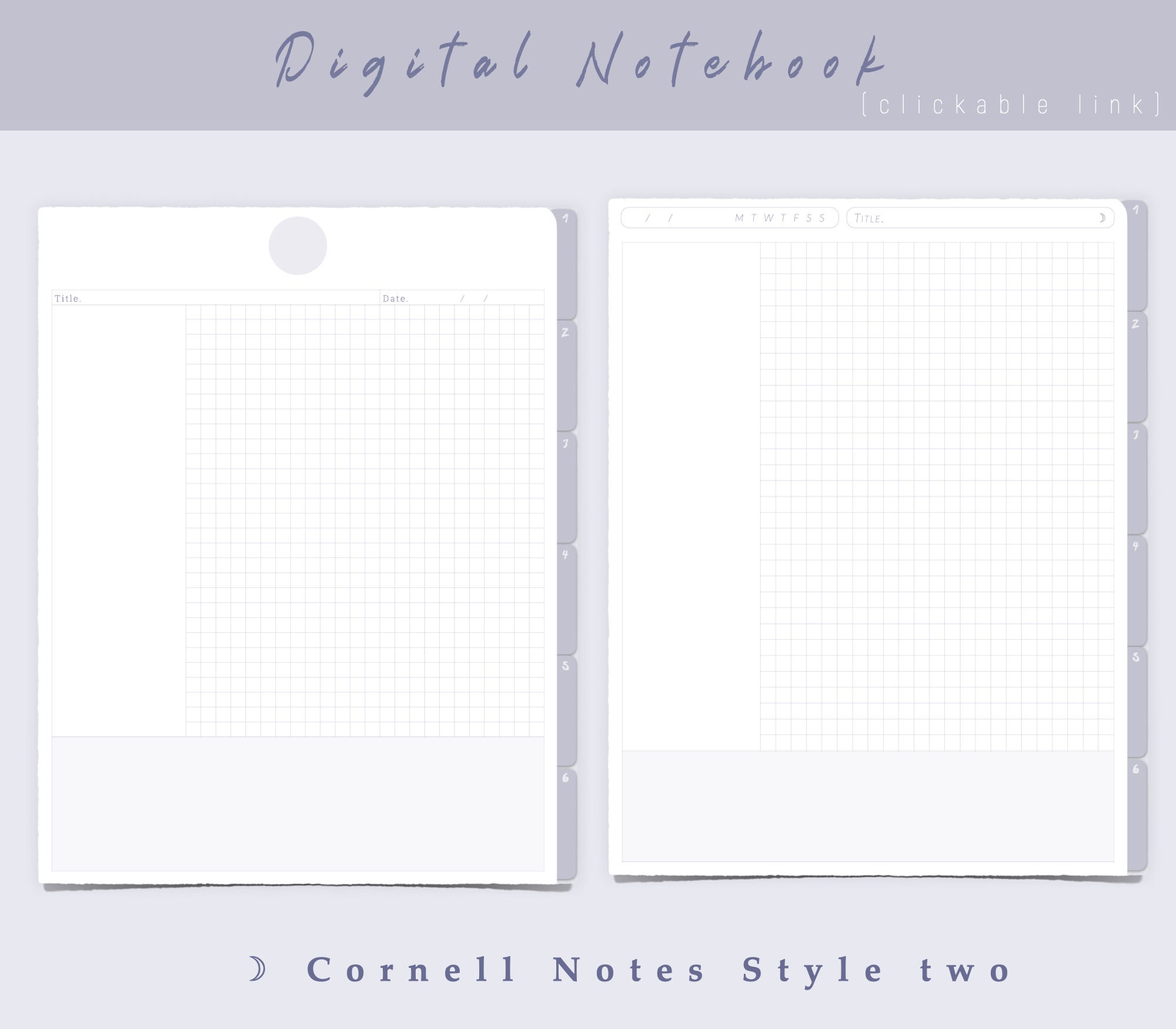 6 Tab Digital Notebook Goodnotes Template Hyperlinked - Etsy