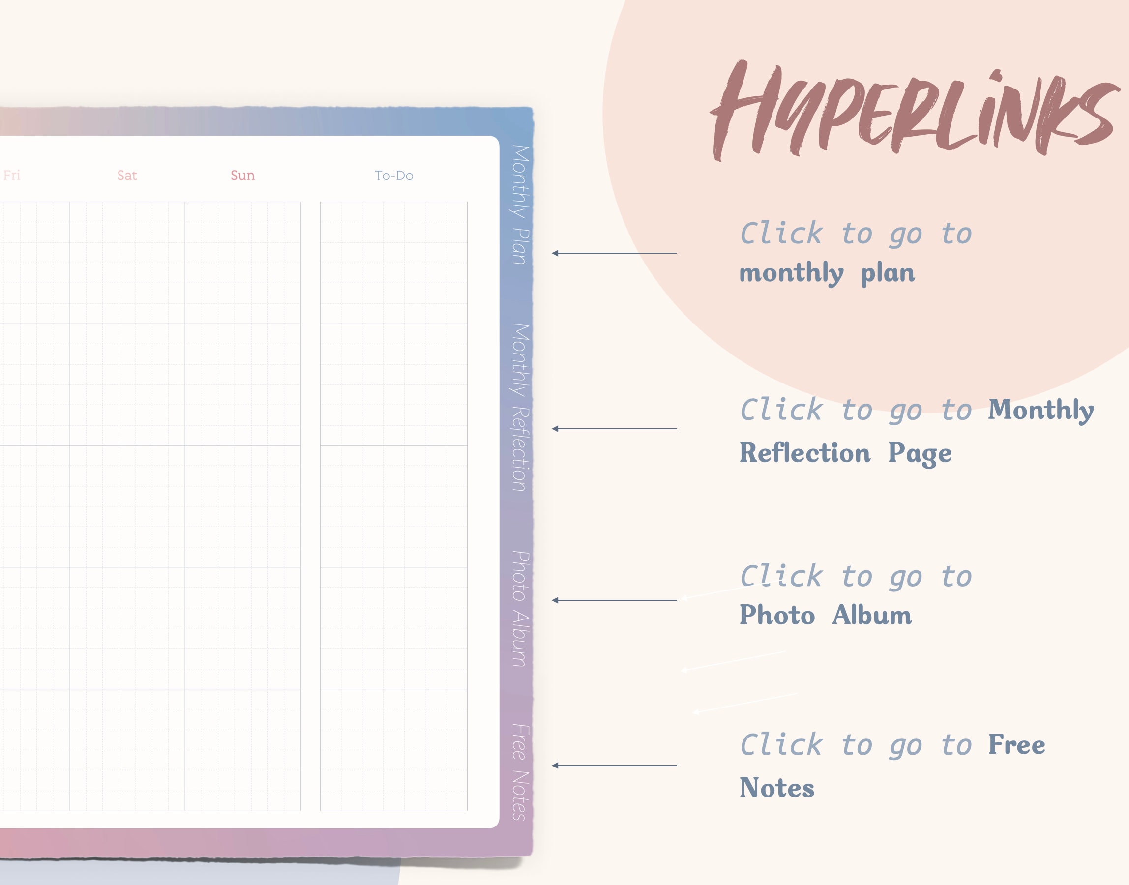 Undated Colorful Digital Planner, Cute iPad Digital Planner, Goodnotes ...