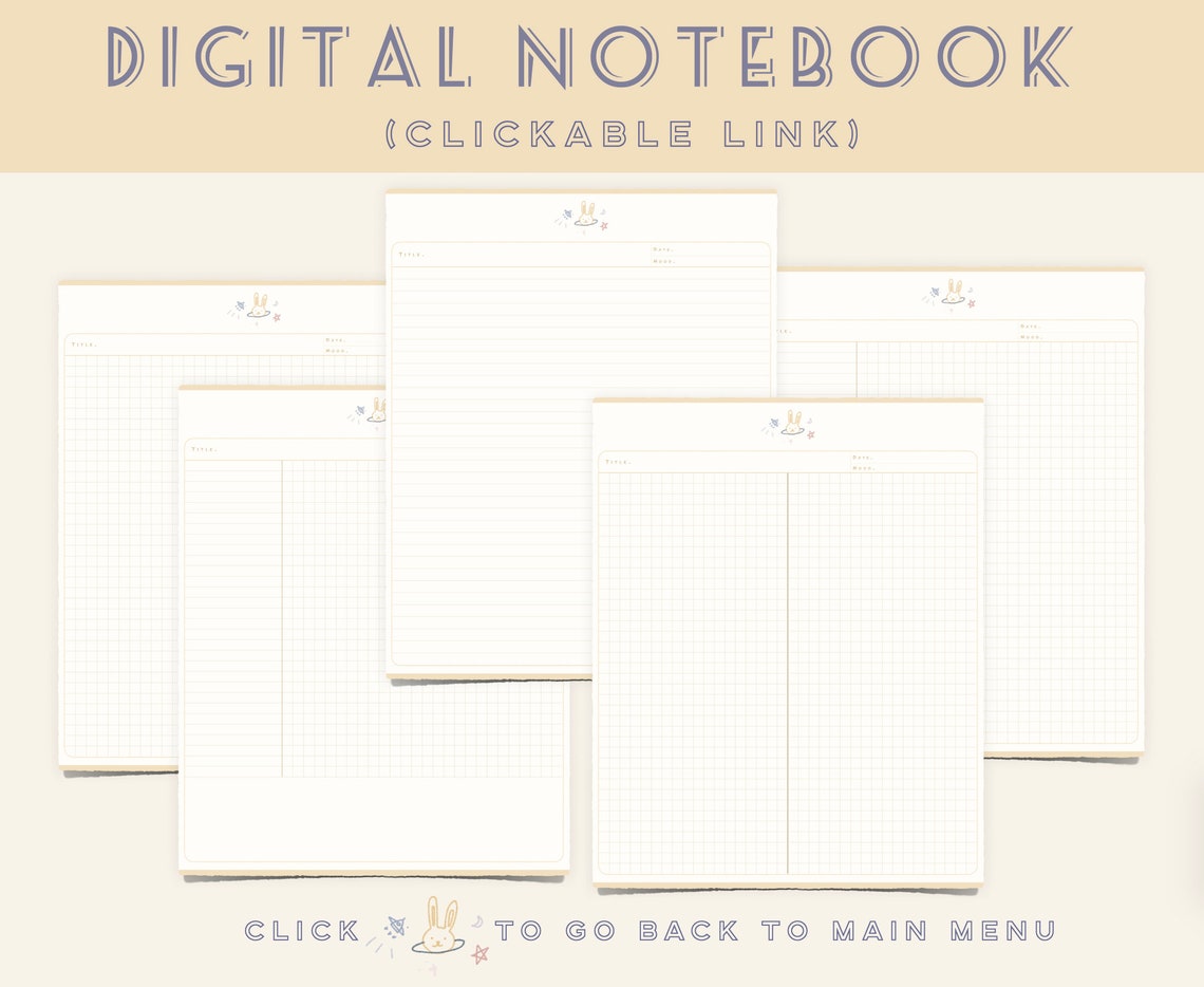 Cute Digital Notebook 5 Subject Digital Notebook Goodnotes | Etsy