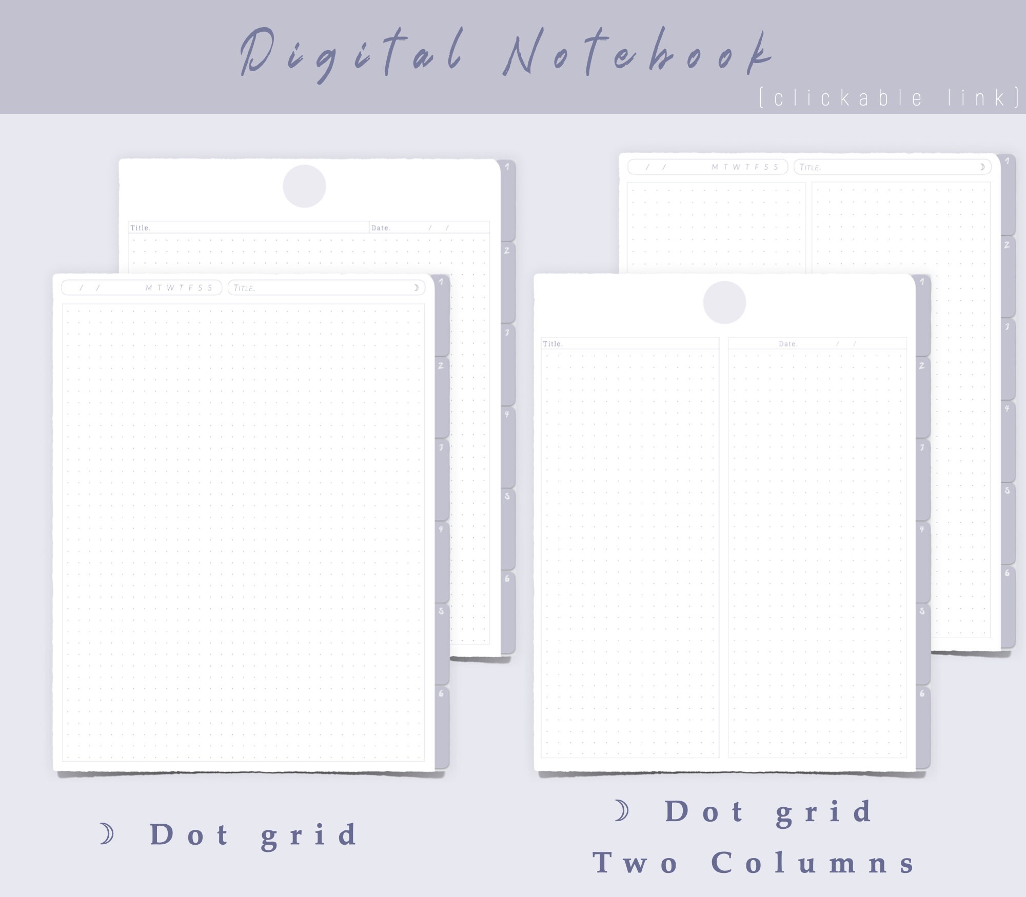 6 Tab Digital Notebook Goodnotes Template Hyperlinked - Etsy