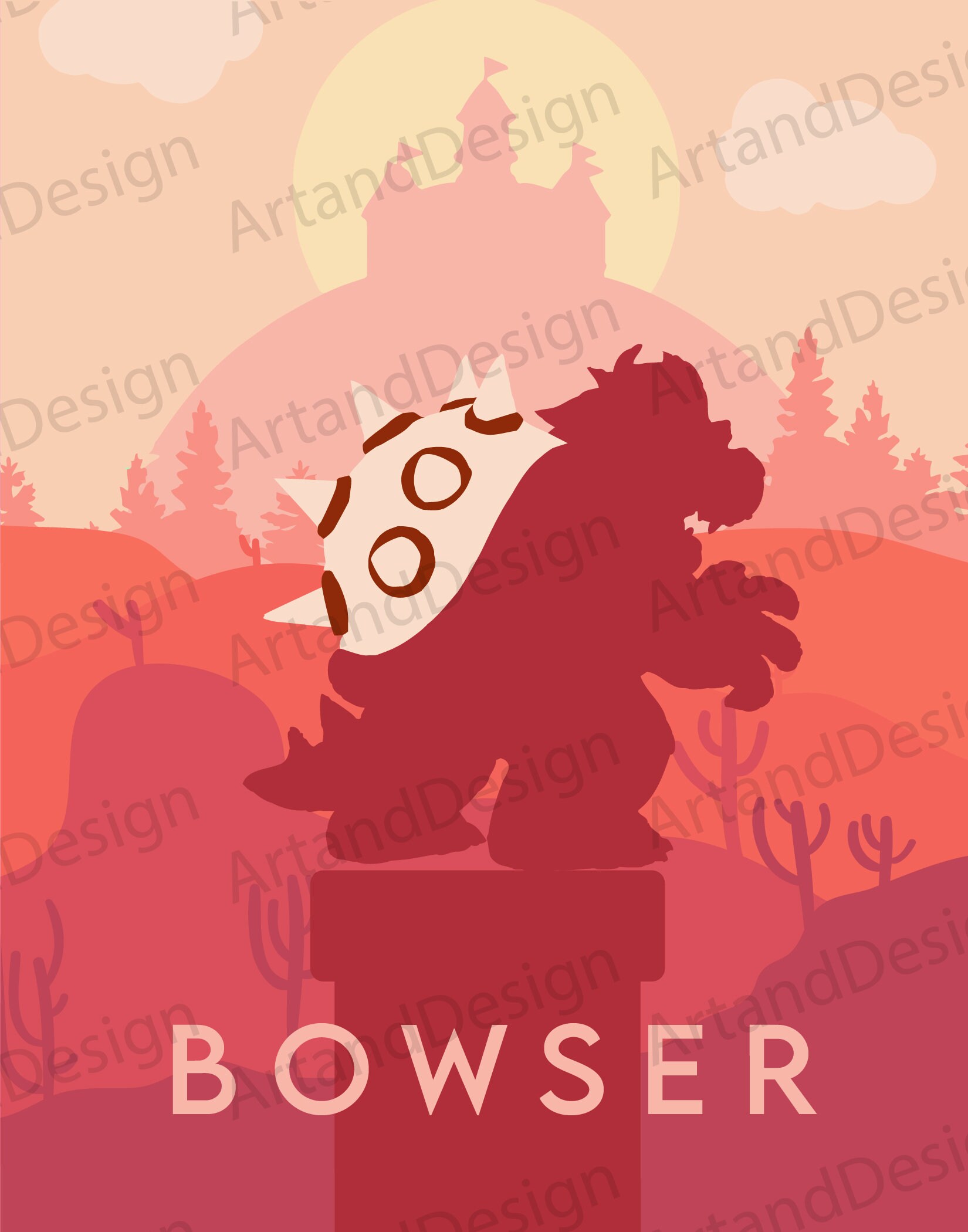 Promo 3 Artworks Bowser, Peach and Toad !!- Super Mario - Digital ...