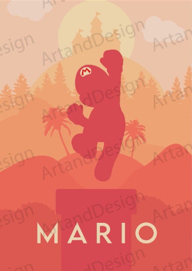 MARIO !!- Mario Digital Artwork Poster Printable - Etsy