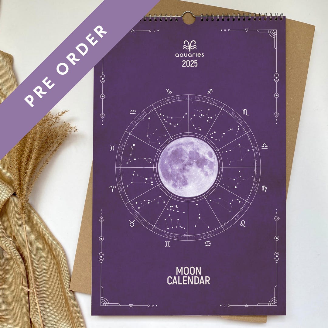 2025 Moon Wall Calendar, Moon Phases 2025, Moon Planner, Beautiful Women, Girlfriend Gift ...