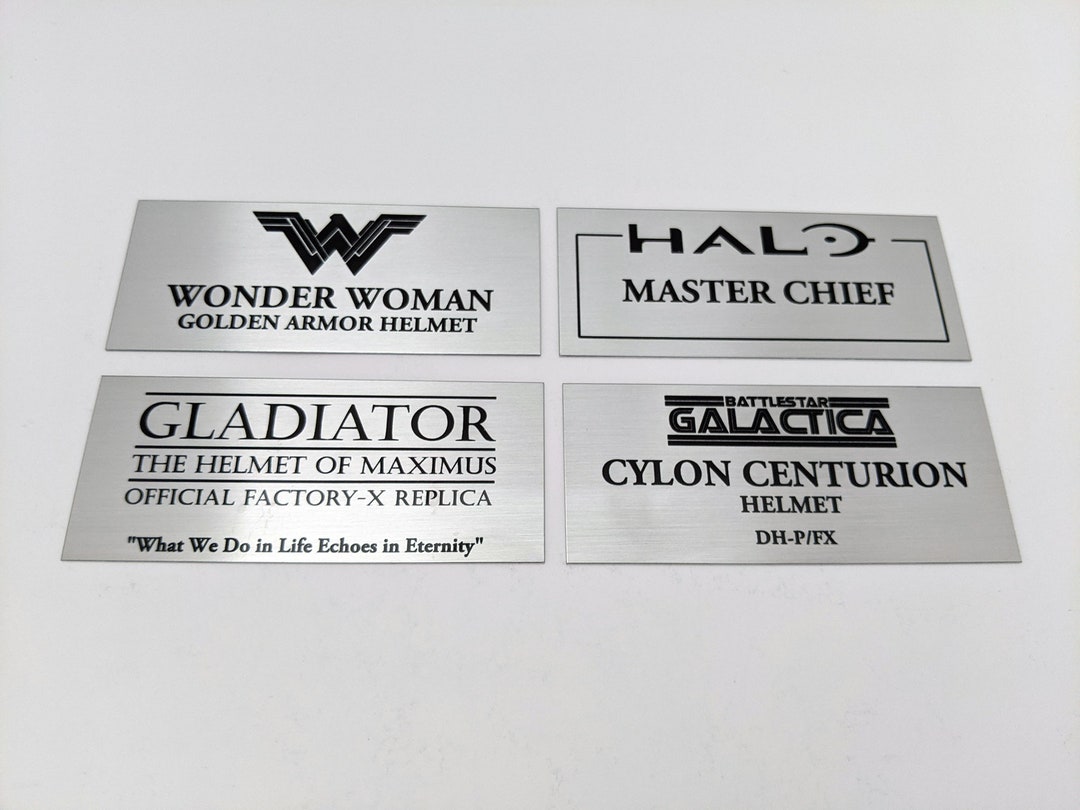 Custom Metal Plaque for Movie Props, Helmets and Lightsabers - Etsy UK