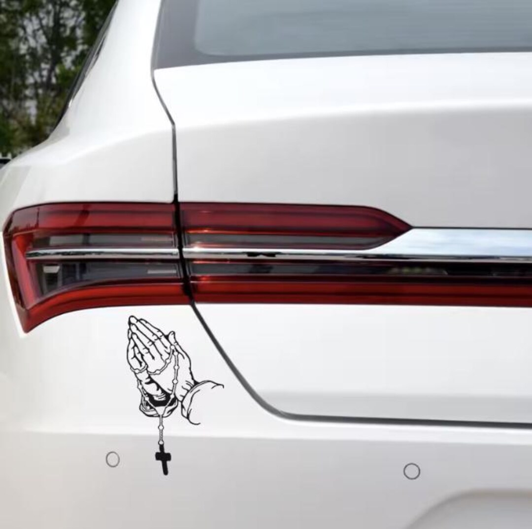 Car Interior Stickers Color Car Prayer Gesture Laser Stickers God Jesus ...