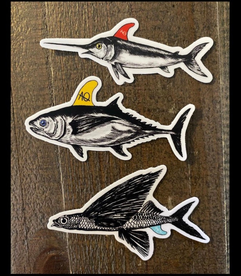 Fish 3 Pack Stickers | Etsy