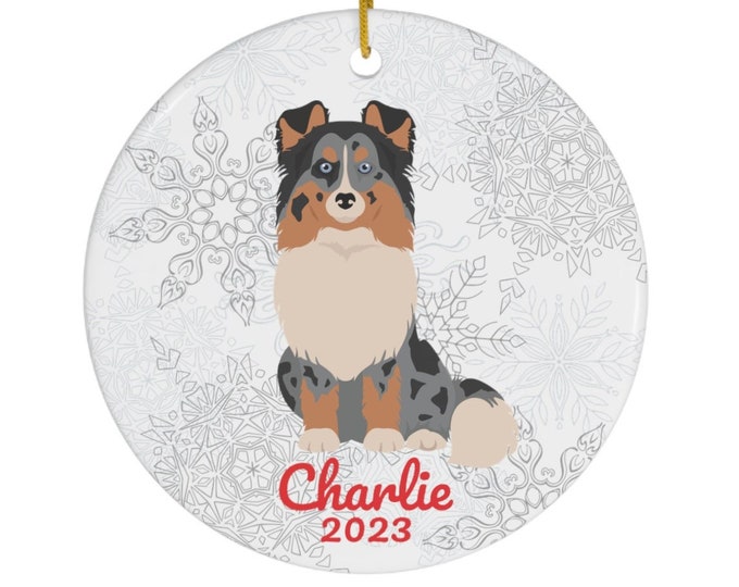 Christmas Sheltie Ornament, Shetland Sheepdog Decoration, Sheltie Dog ...