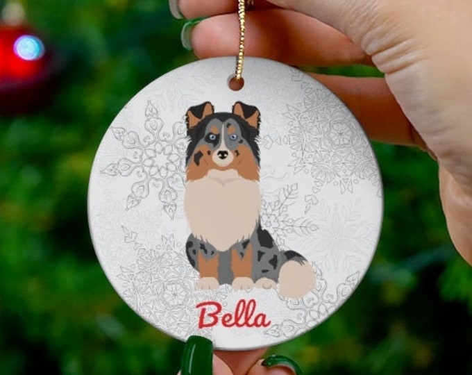 Christmas Sheltie Ornament, Shetland Sheepdog Decoration, Sheltie Dog ...