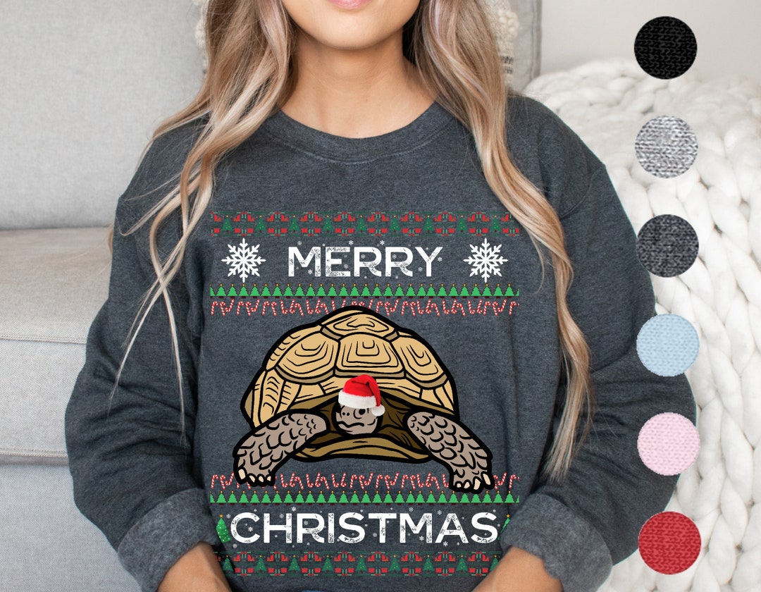 Sulcata Tortoise Christmas Sweater | African Sulcata Tortoise Gift ...