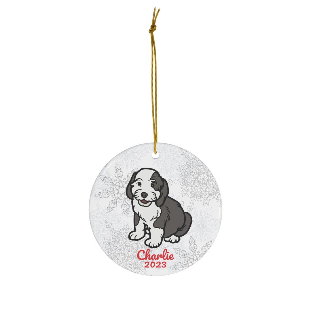Sheepadoodle Ornament | Sheepadoodle Gifts | Customized Sheepadoodle ...