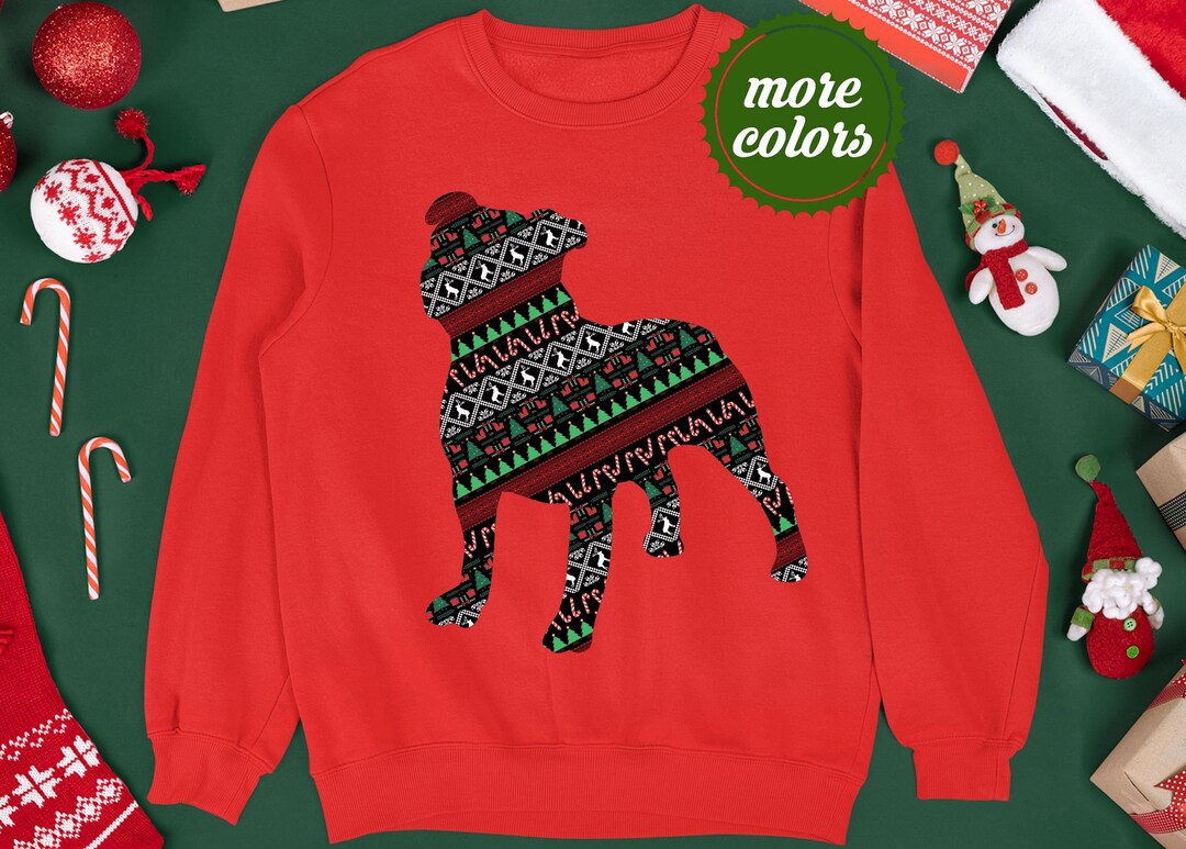 Staffordshire Bull Terrier Christmas Sweater | Unisex English Staffy ...