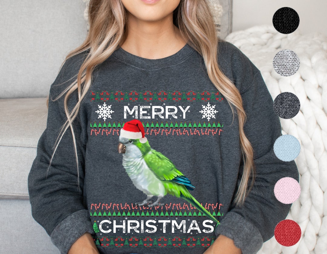 Monk Parrot Christmas Sweater | Monk Parakeet Gift | Monk Parakeet ...