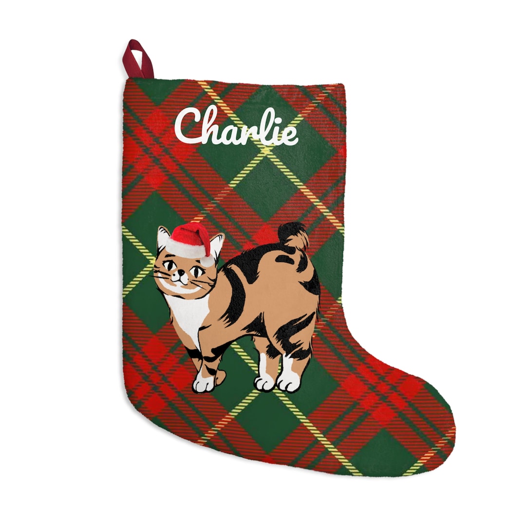 Manx Cat Stocking Manx Cat Gifts Personalized Manx Christmas Stocking ...