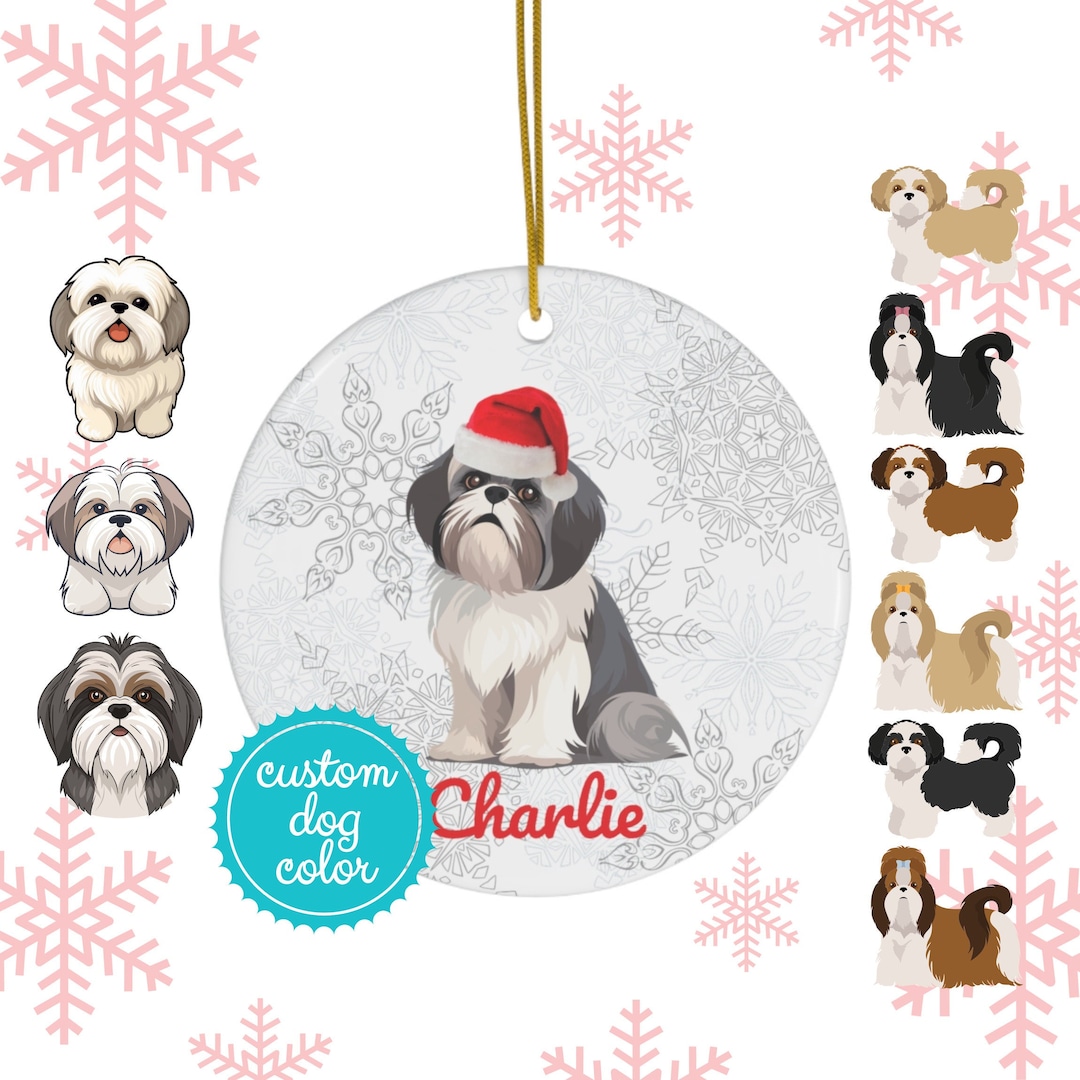 Shih Tzu Ornament Shih Tzu Gifts Custom Shih Tzu Christmas Ornament ...