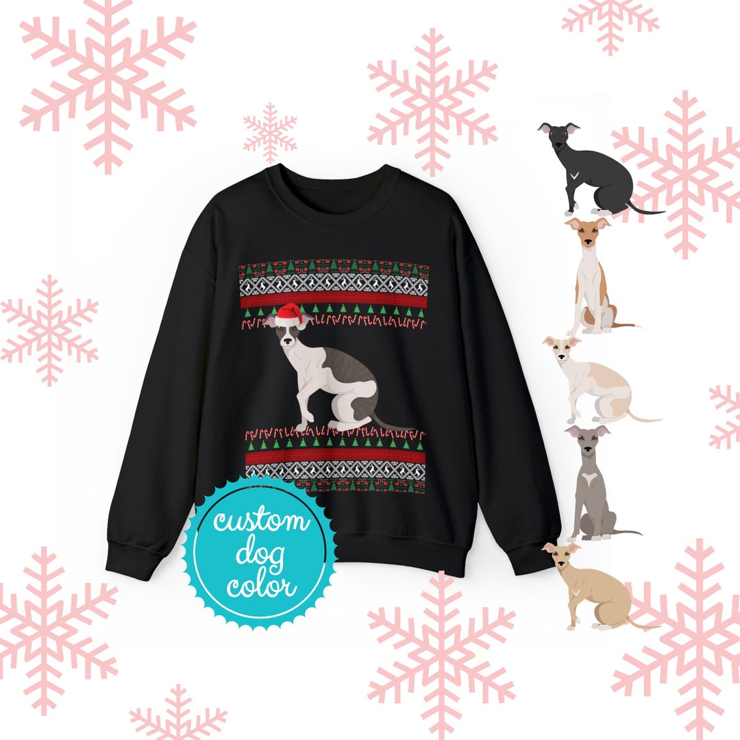 Whippet Christmas Sweater | Custom Whippet Gifts | Unisex Whippet ...