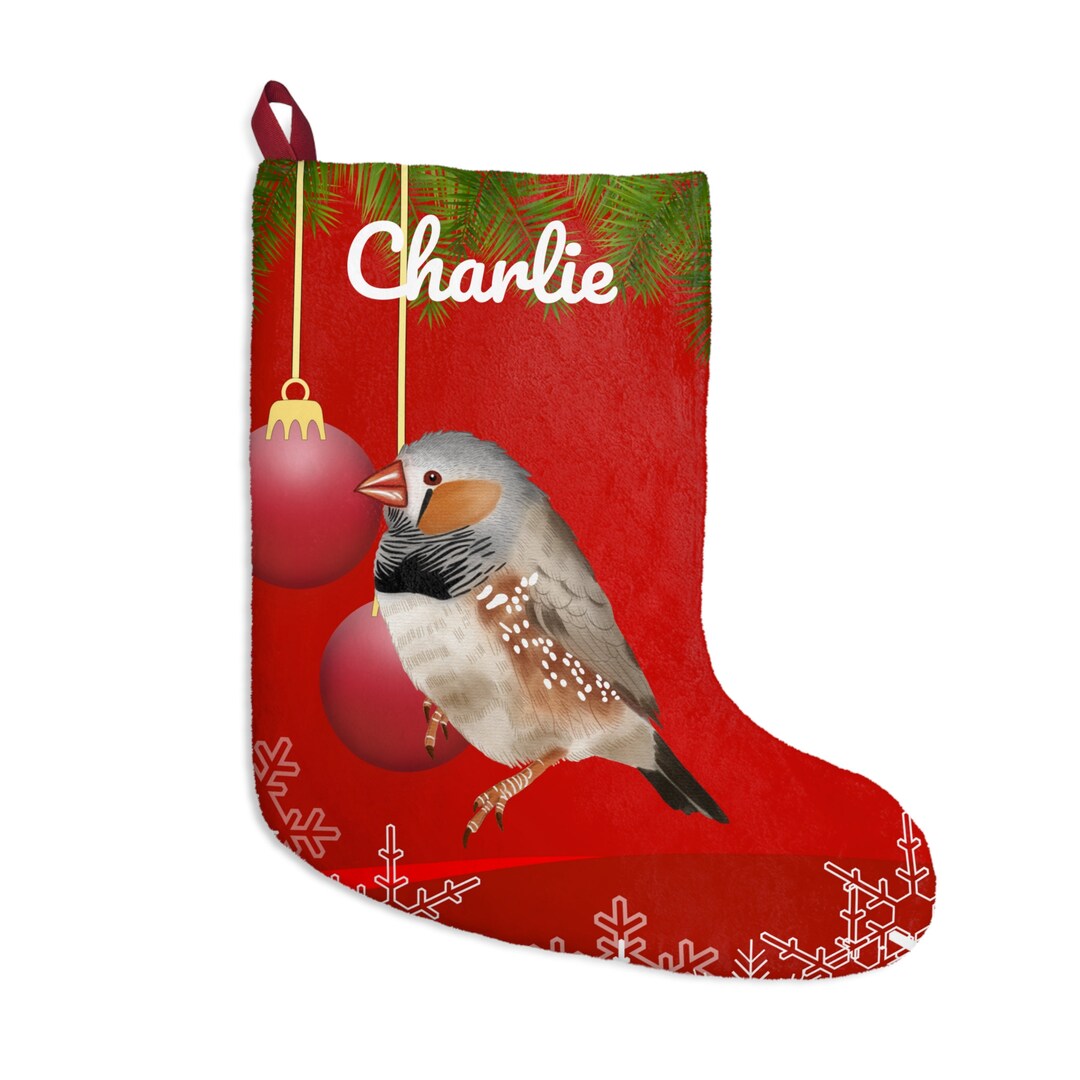 Zebra Finch Stocking | Zebra Finch Gifts | Personalized Zebra Finch ...