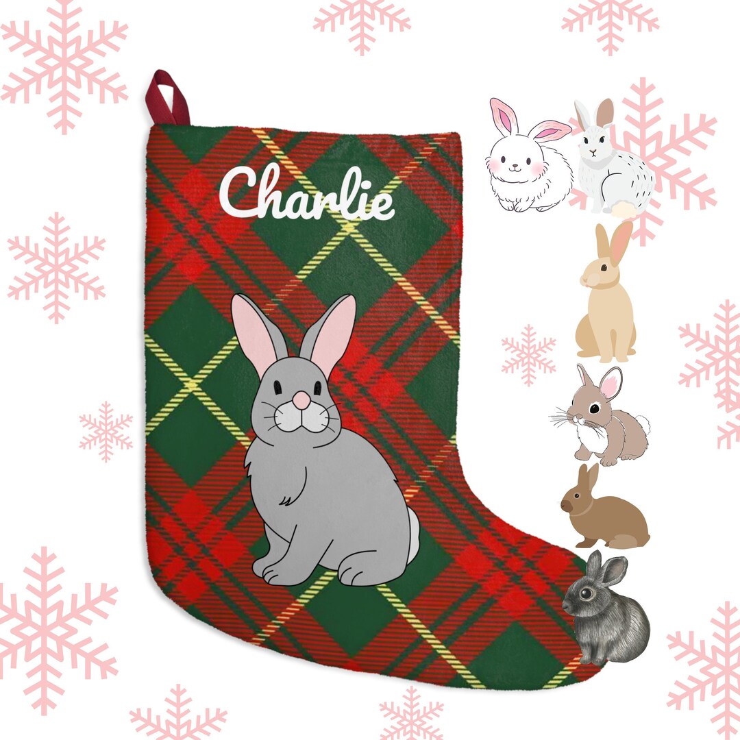 Rabbit Stocking Bunny Rabbit Gifts Personalized Rabbit Christmas ...