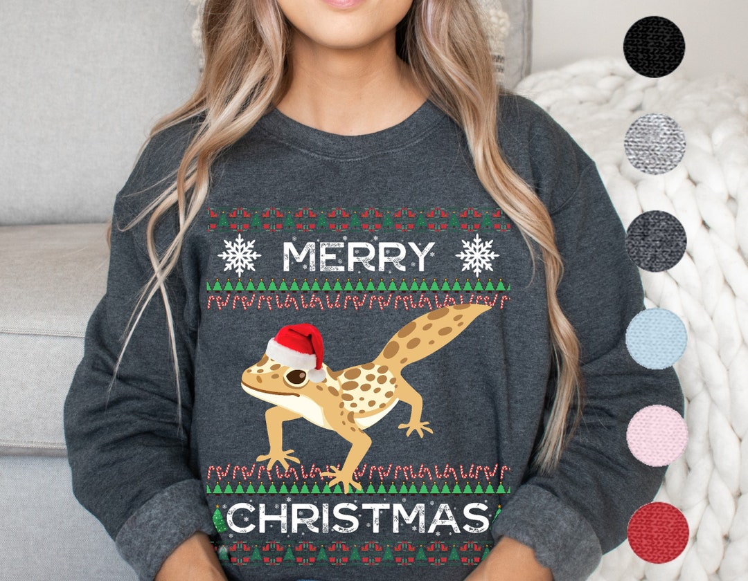 Leopard Gecko Christmas Sweater | Leopard Gecko Gift | Leopard Gecko ...