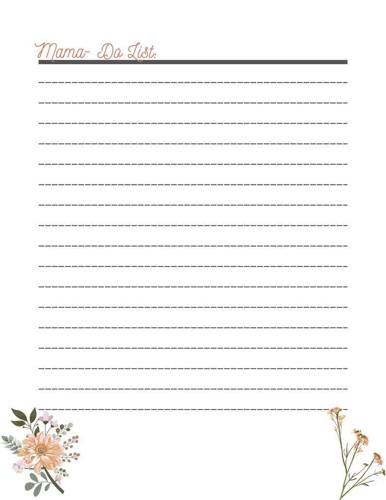Printable "to-do" List for Moms - Etsy