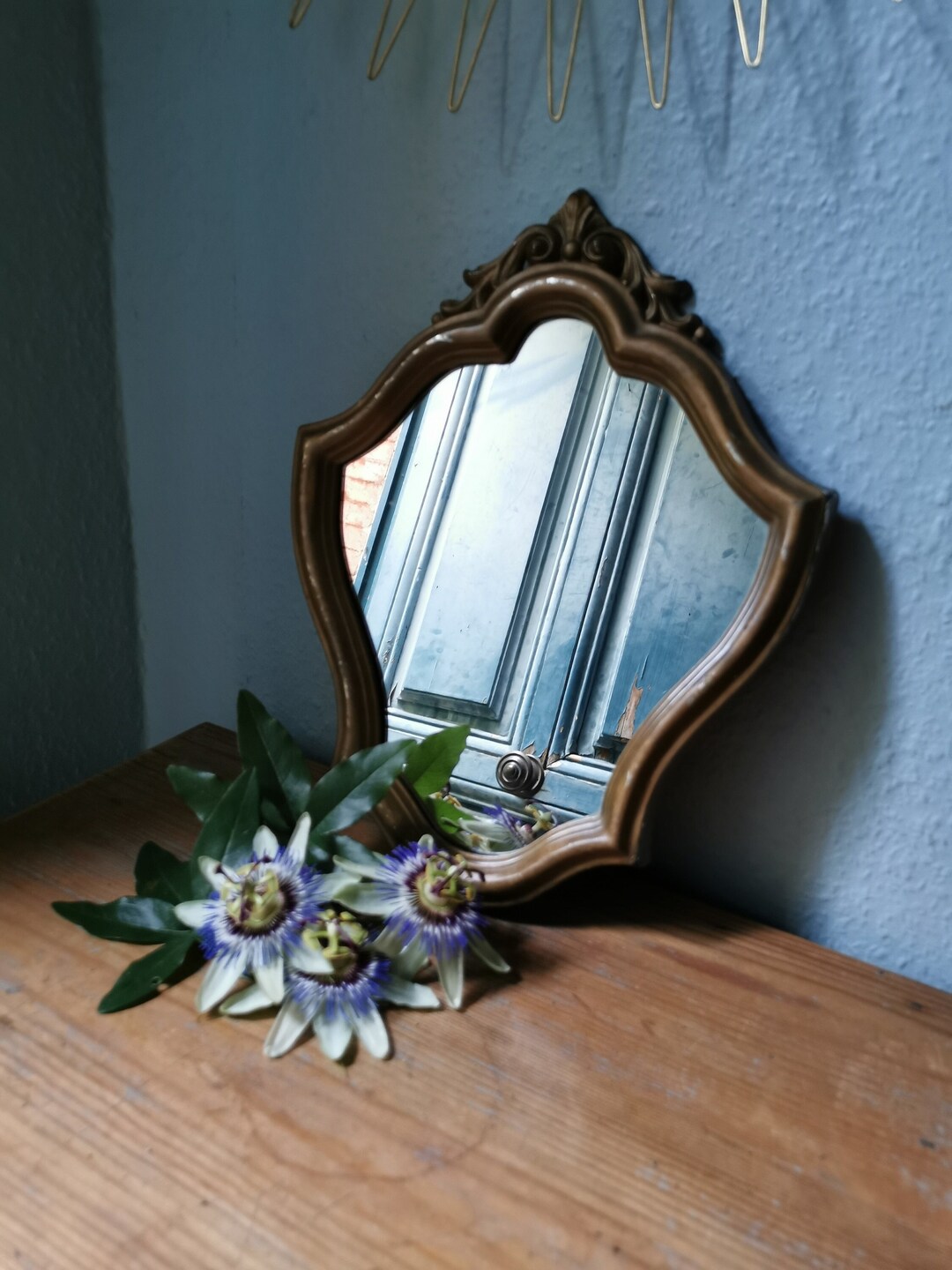 Very Beautiful Mirror ROBERTA WOOD Cimena Torino Italy Vintage Golden ...