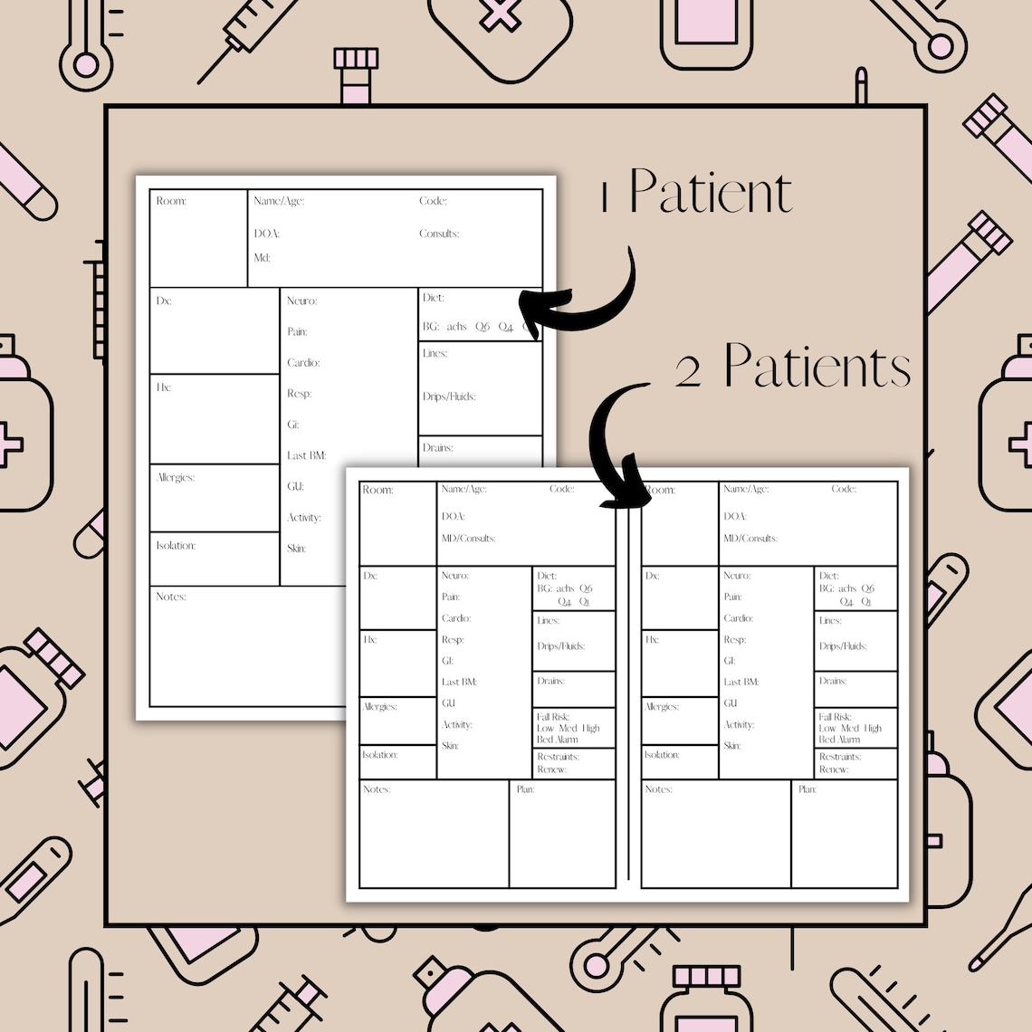 SBAR Style Report Sheet Nursing Report Sheet RN Report Sheet Shift ...