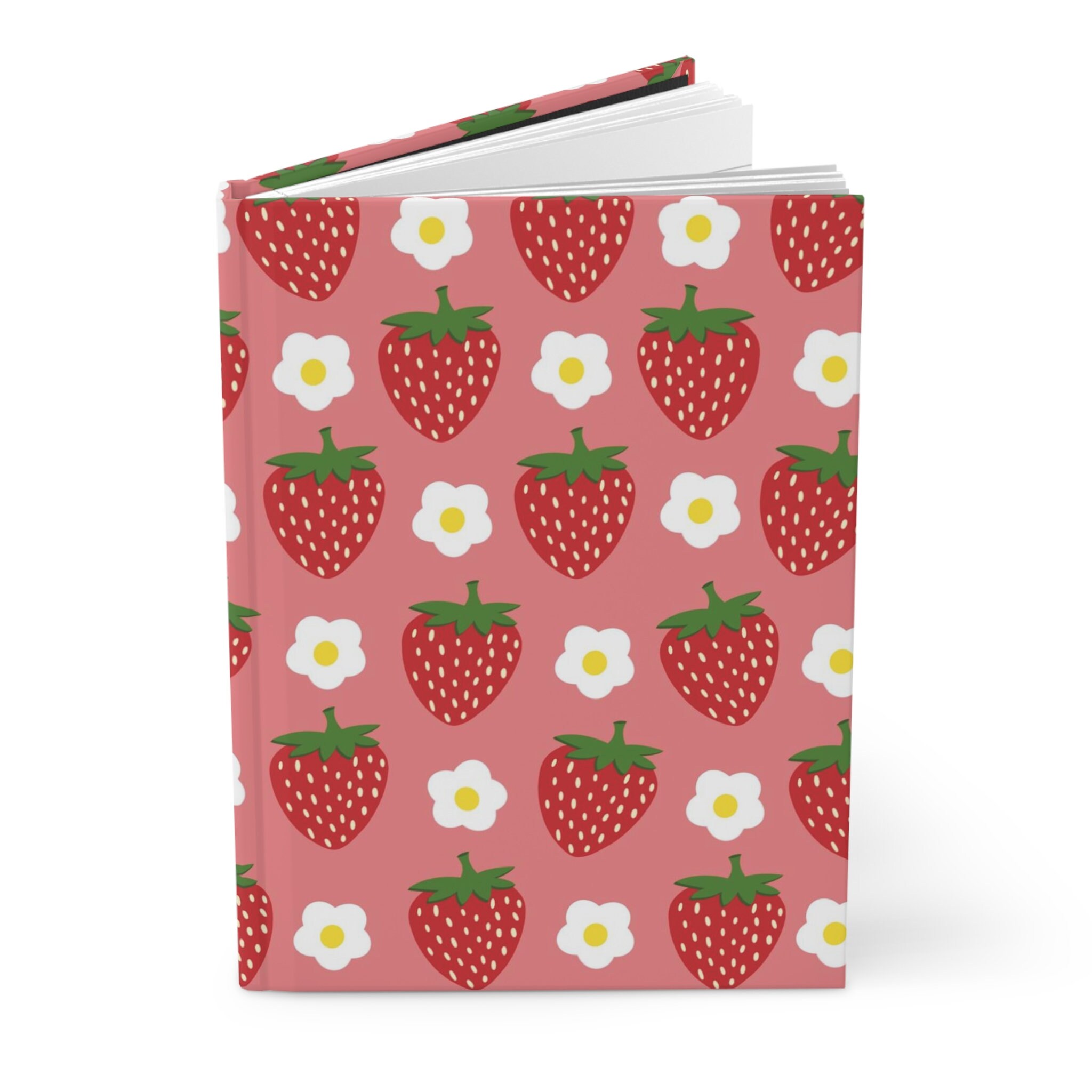 Strawberry Mingle: Strawberries and Flowers Hardcover Journal Matte ...