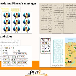 Treasure Hunt the Pharaoh’s Treasure, Clues to Print, Birthdays Games ...