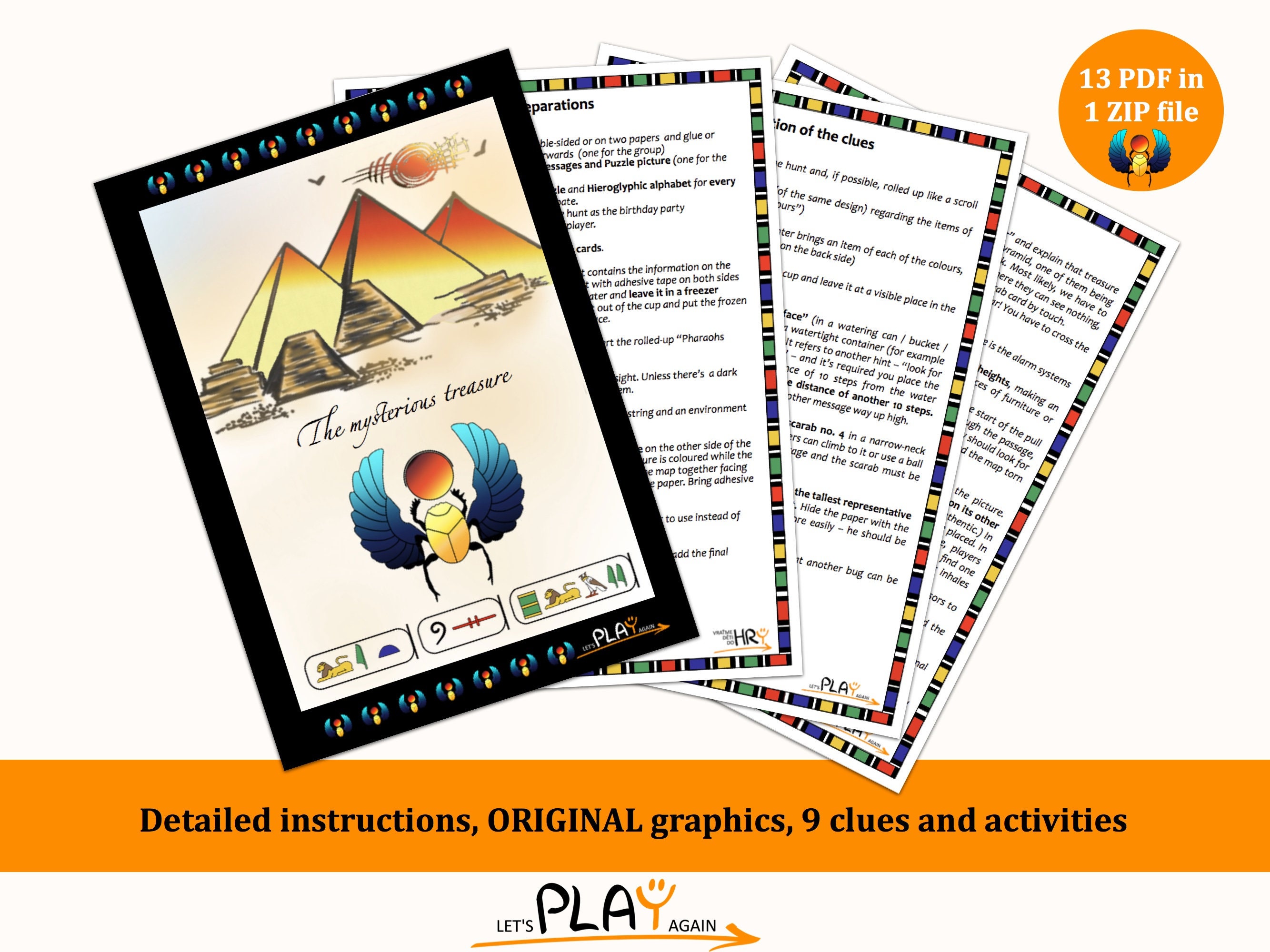 Treasure Hunt the Pharaoh’s Treasure, Clues to Print, Birthdays Games ...