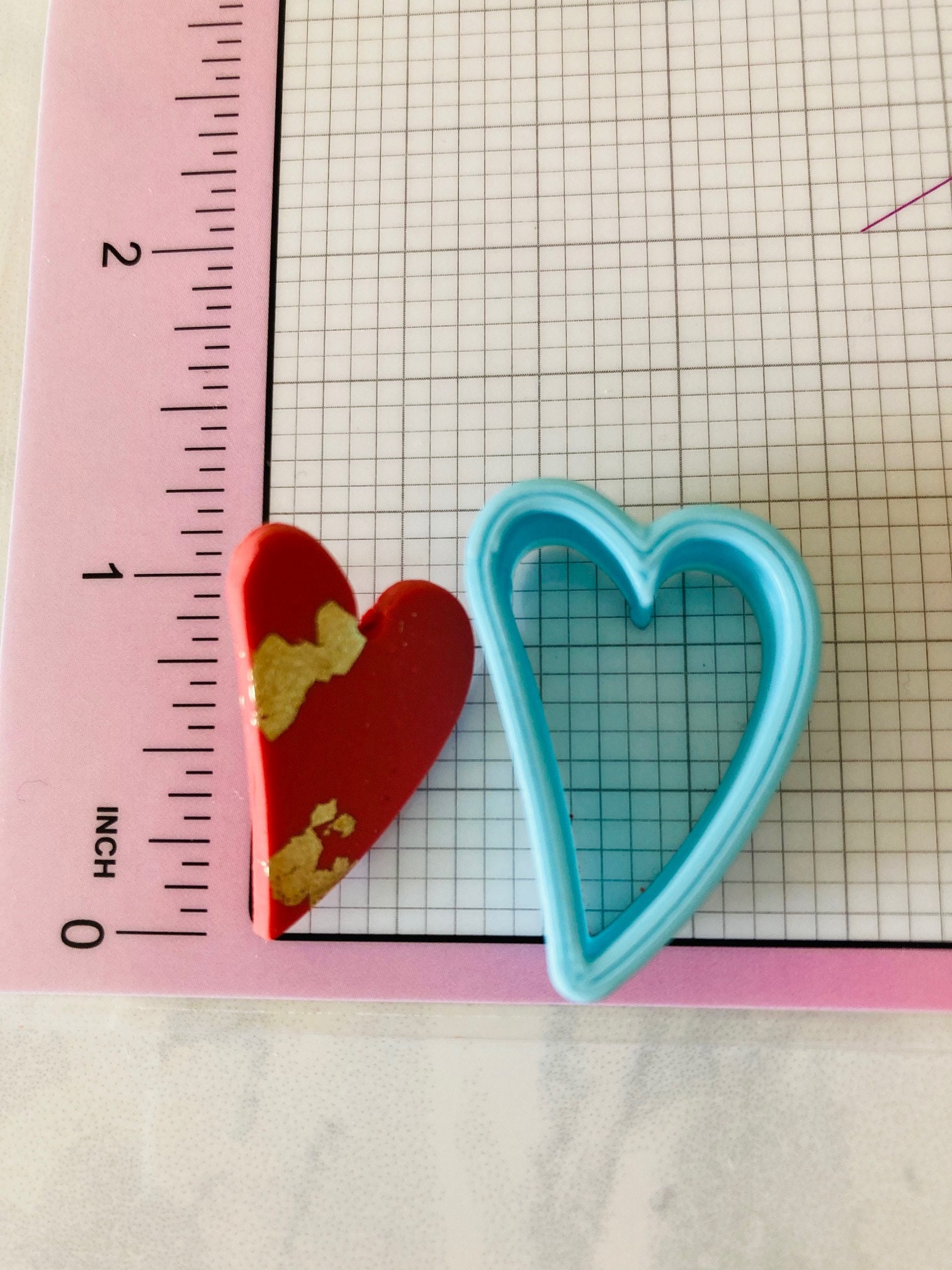 Heart Shape Clay Cutter Set Elongated Heart Heart Studs | Etsy