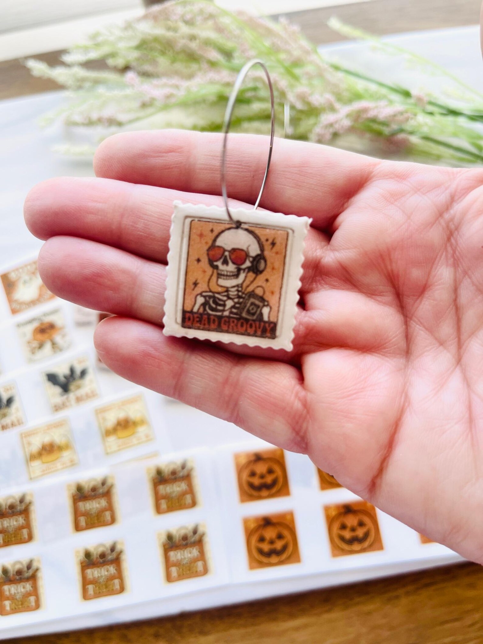 Halloween Postage Stamp Clay Cutter Set: Retro Polymer Clay Transfers ...