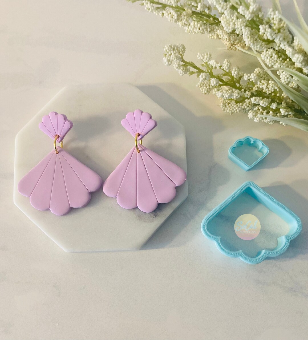 Scalloped Fan Clay Cutter Set: Geometric Pendant Mold - Etsy